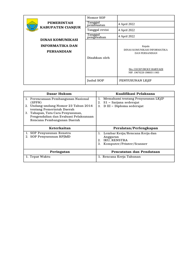 SOP LKjIP | PDF | Business