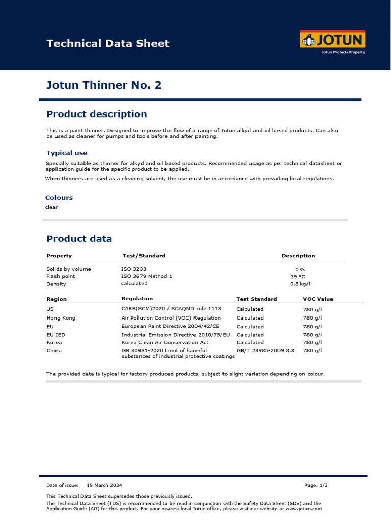 TDS 554 Jotun Thinner No. 2 Euk GB | PDF