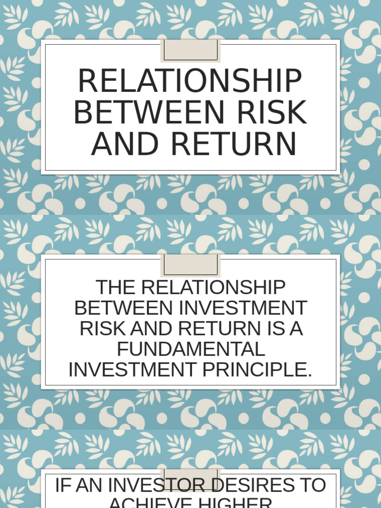 Relationship Between Risk and Return | PDF
