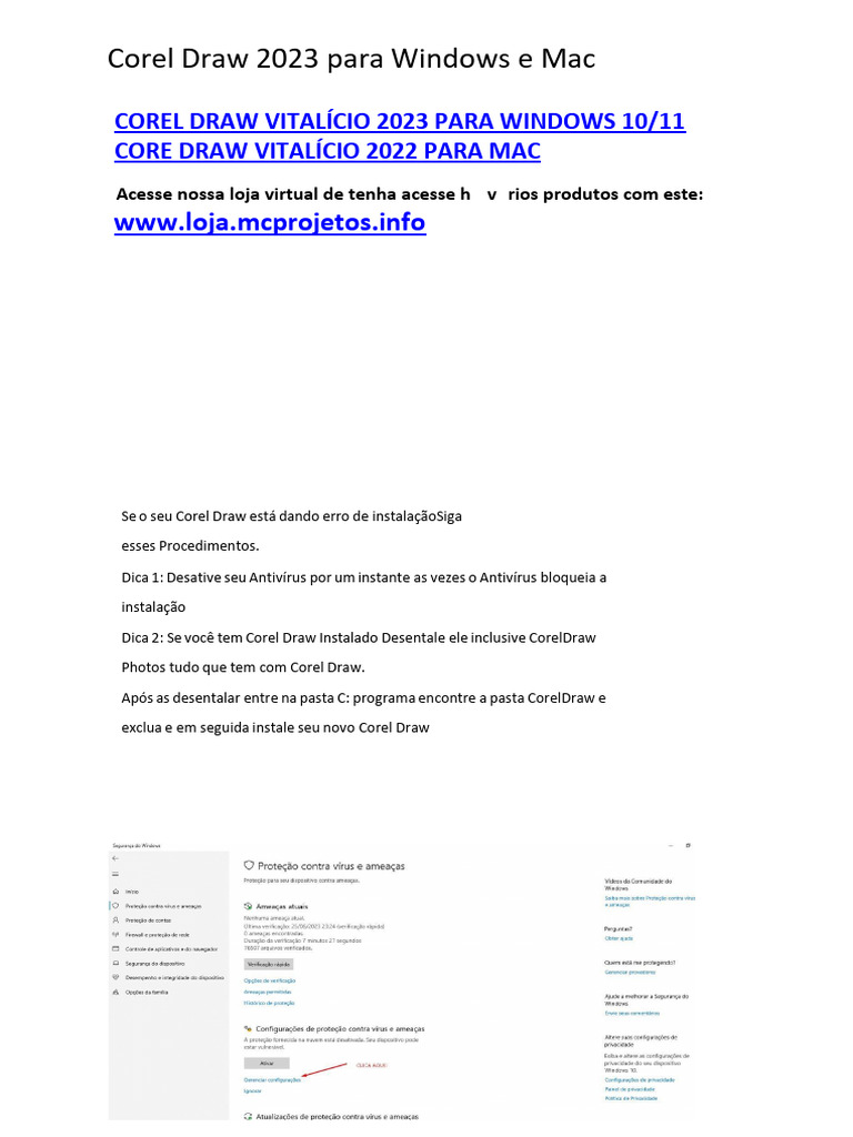 Corel Draw 2023 Vitalício para Windows e Mac | PDF