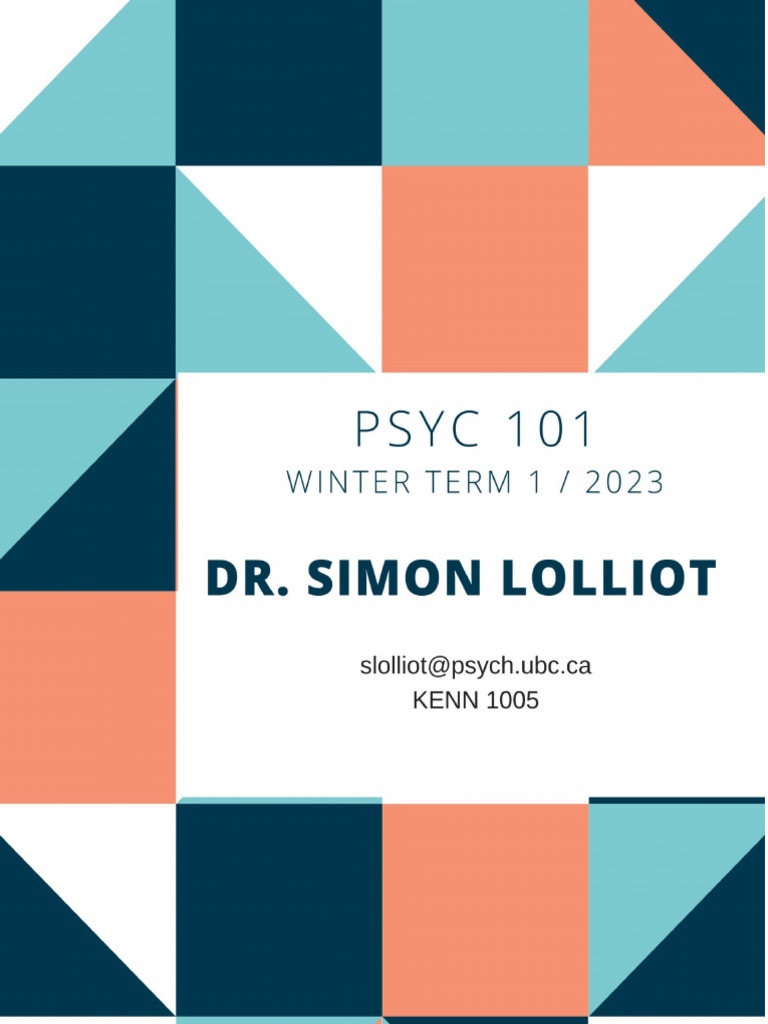 Syllabus PSYC 101 (004) 2023 | PDF
