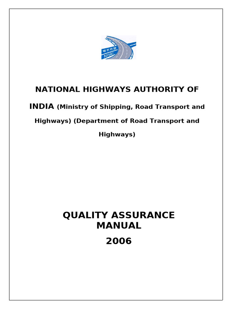 NHAI Quality Assurance Manual Q3 | PDF