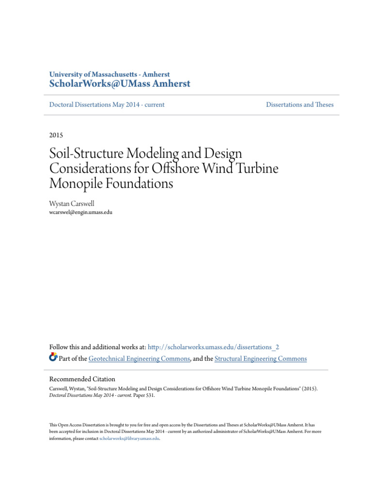 Soil-Structure Modeling and Design Considerations For Offshore Wind ...
