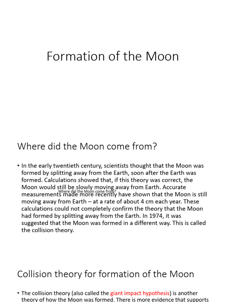 Formation of The Moon | PDF