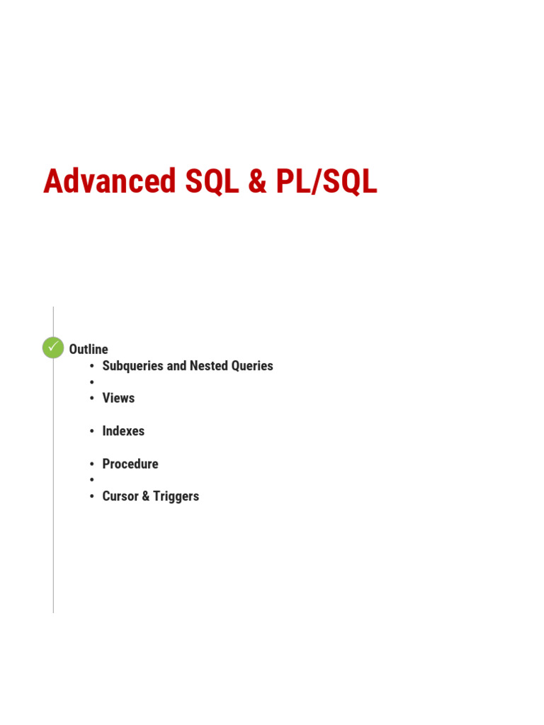 Unit-04 Dbms Immersion Advanced SQL & PLSQL | PDF