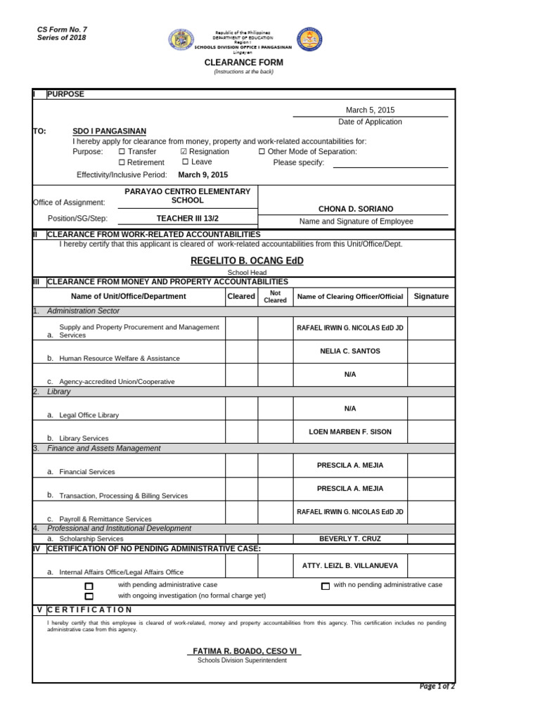 Clearance Do | PDF