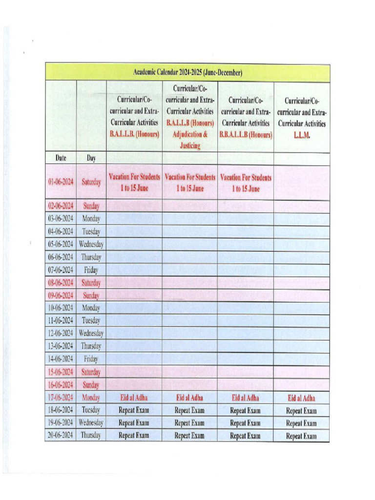 Acad Calendar 1 | PDF