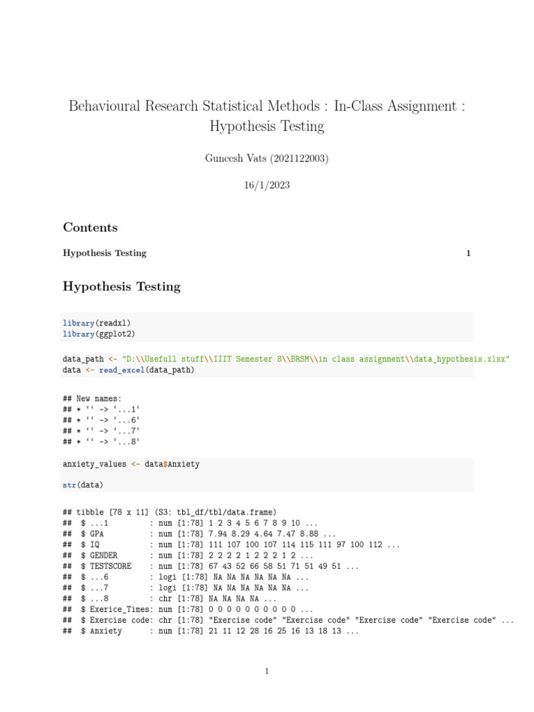 Hypothesis Testing | PDF