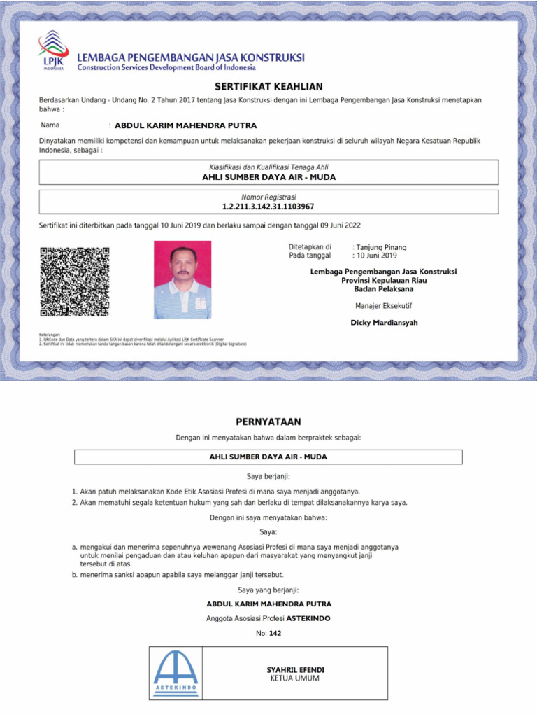 Ska Ahli Sumber Daya Air - Muda (Abdul Karim Mahendra Putra | PDF