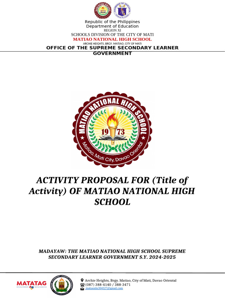 Activity Proposal Template | PDF