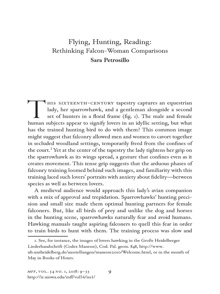 Flying Hunting Reading - Rethinking Falcon-Woman Comparisons | PDF