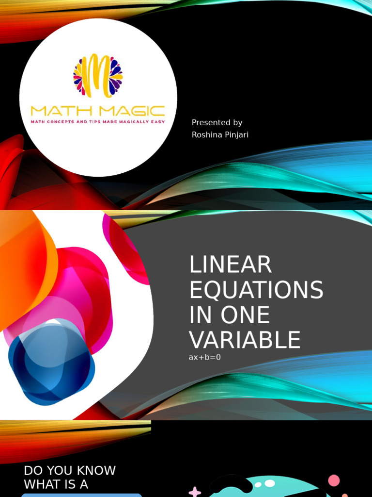 Linear Equations in One Variable | PDF