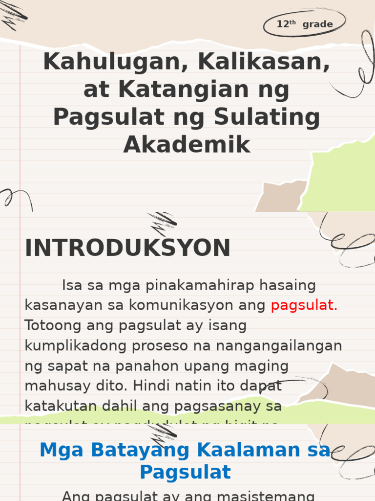 Kalikasan at Katangian NG Pagsulat NG Sulating Akademik | PDF