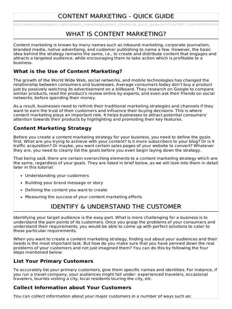 Content Marketing Quick Guide | PDF