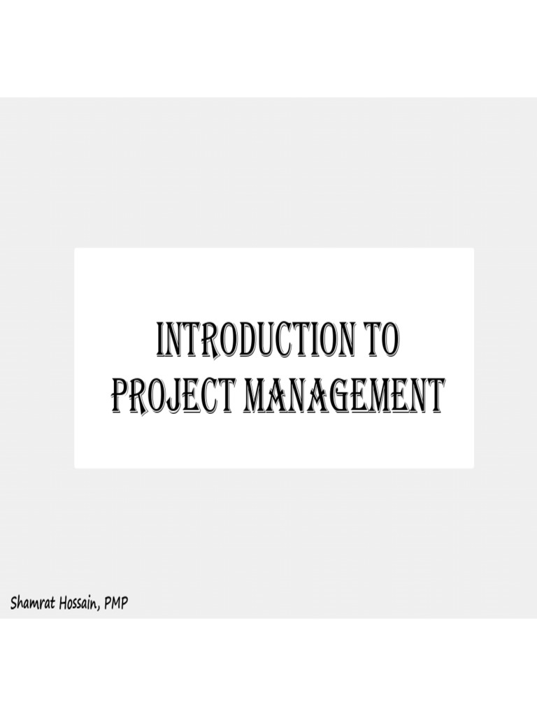 Introduction To Project Management | PDF