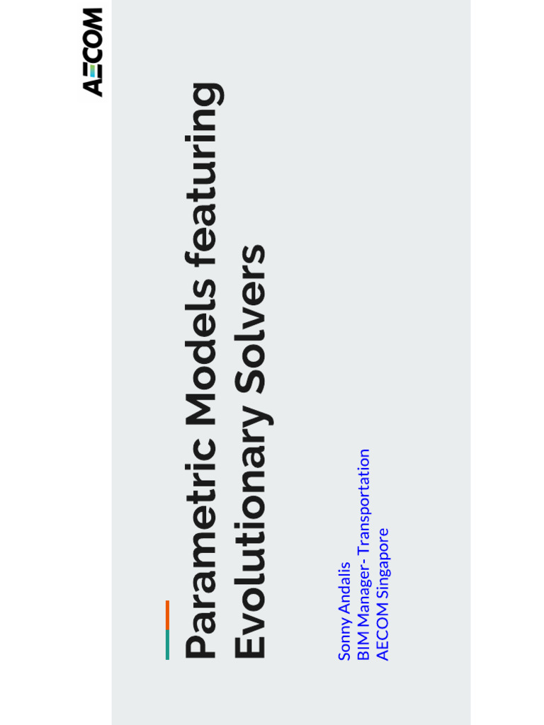 Parametric Models Featureing Evolutionary Solvers | PDF