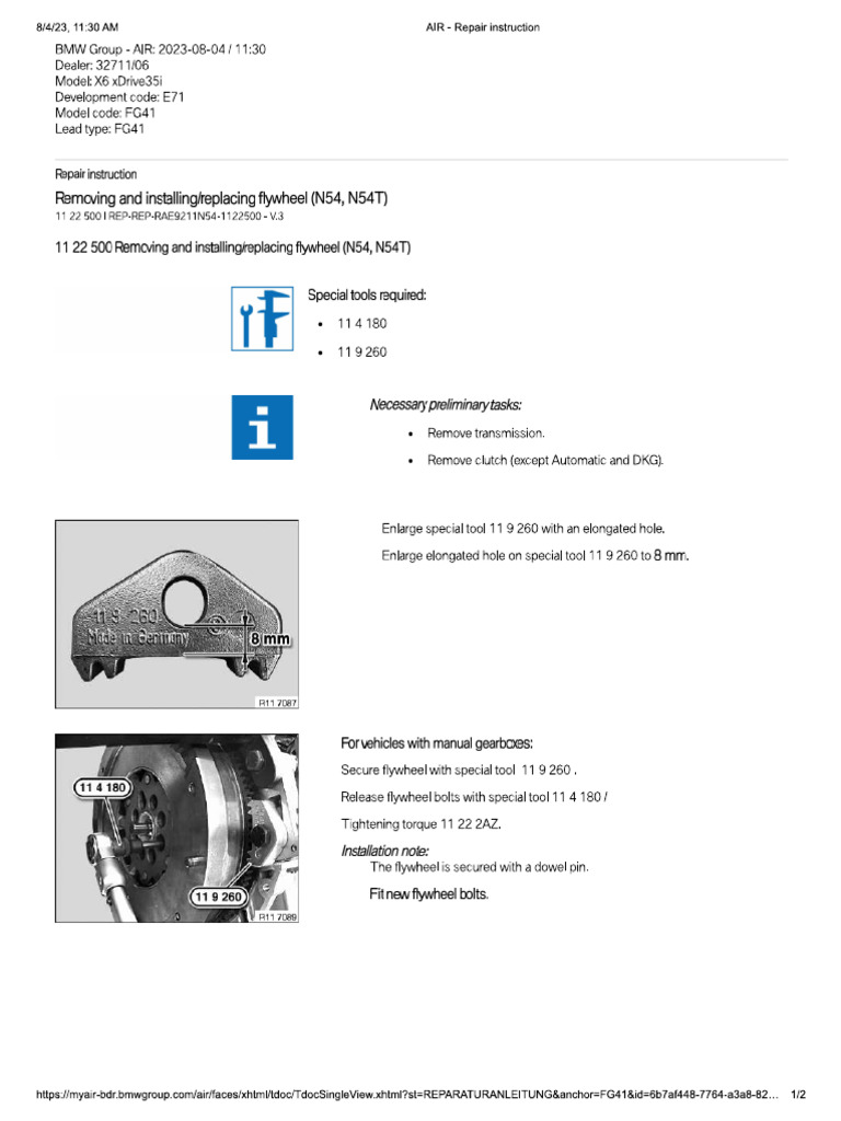 Flywheel Installation Pdf