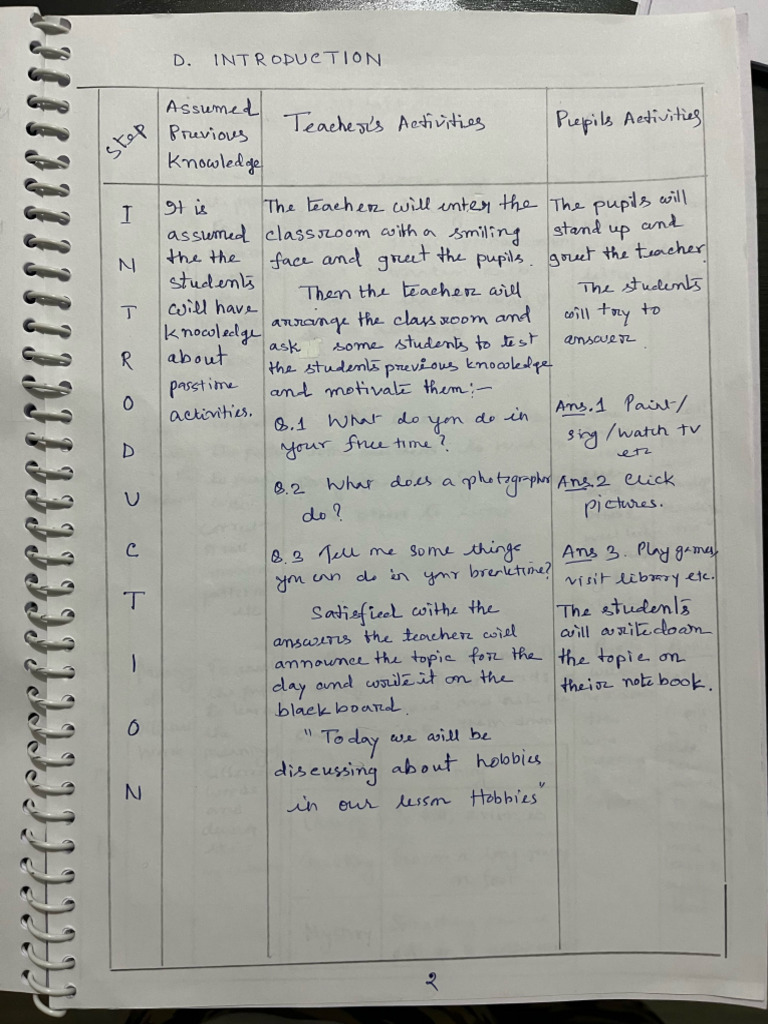 B ED Lesson Plan English Method Pedagogy | PDF