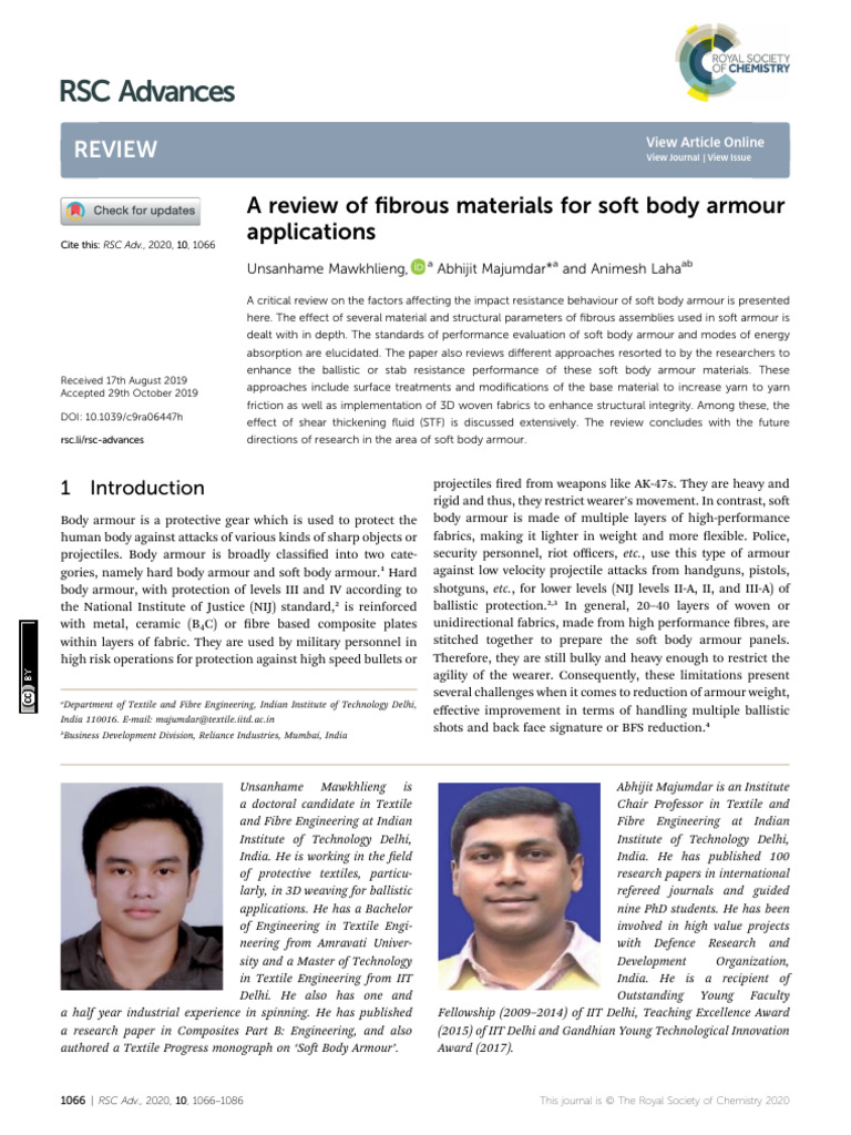 Review 1 Armor Materials | PDF