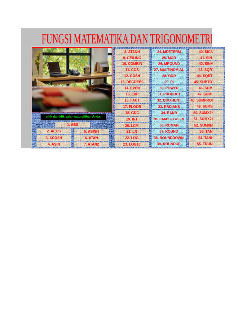 Fungsi Matematika Dan Trigonometri Latihan | PDF Fungsi Matematika Dan Trigonometri Latihan | PDF