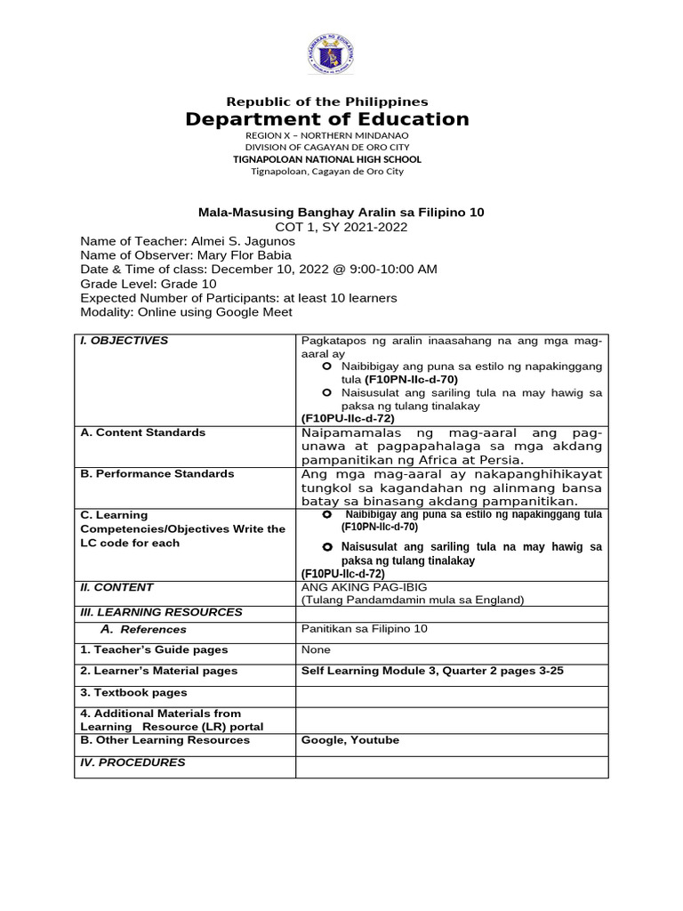 COT-1_DLL_2021-2022 | PDF