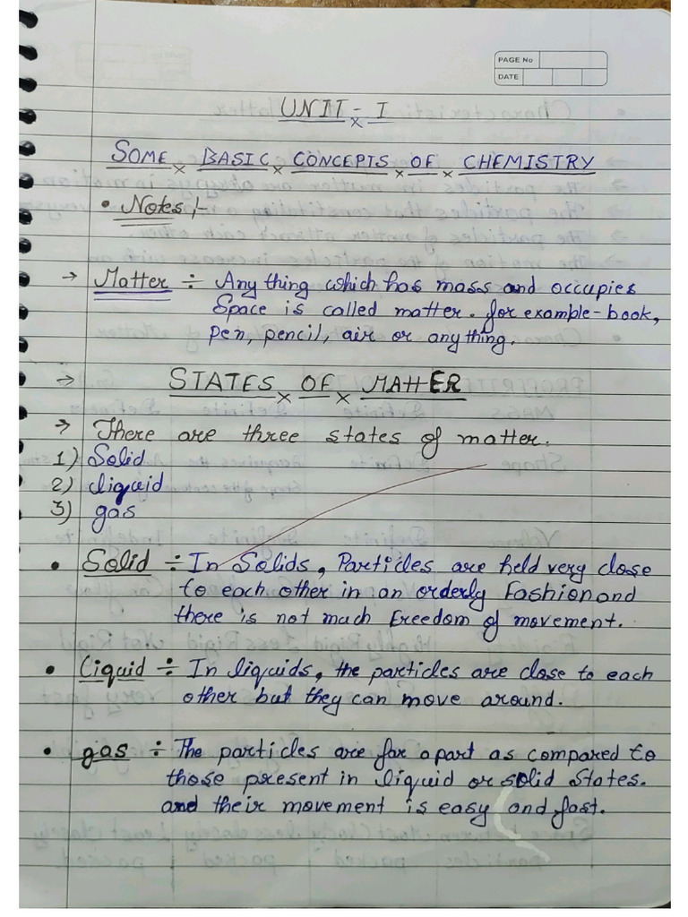 Chemistry Chapter 1 | PDF