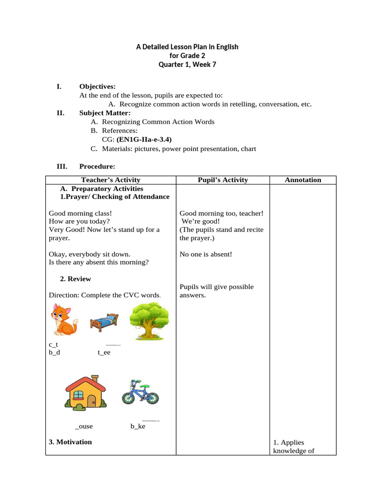 Detailed Lesson Plan in English 2 Q1 w7 | PDF