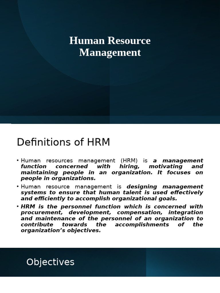 HRM Unit 1 | PDF