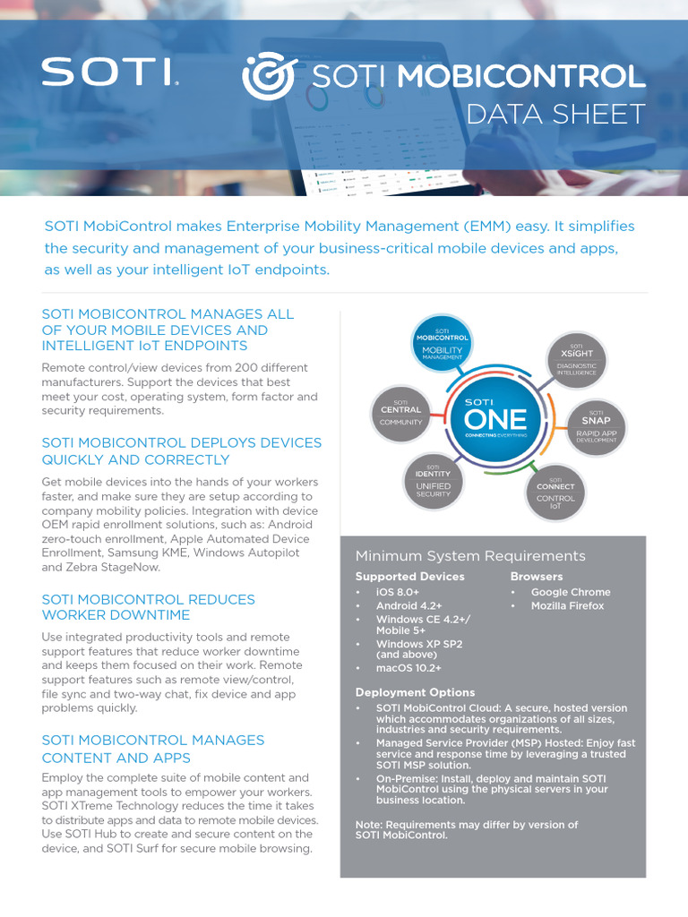 Data Sheet Soti Mobicontrol A4 | PDF