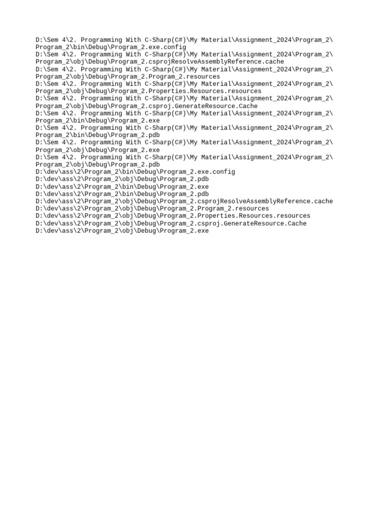 Program_2.csproj.FileListAbsolute | PDF