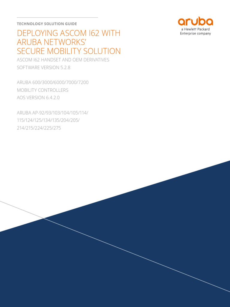 Ascom I62 With ARUBA Network | PDF | Computer Network | Internet Protocols