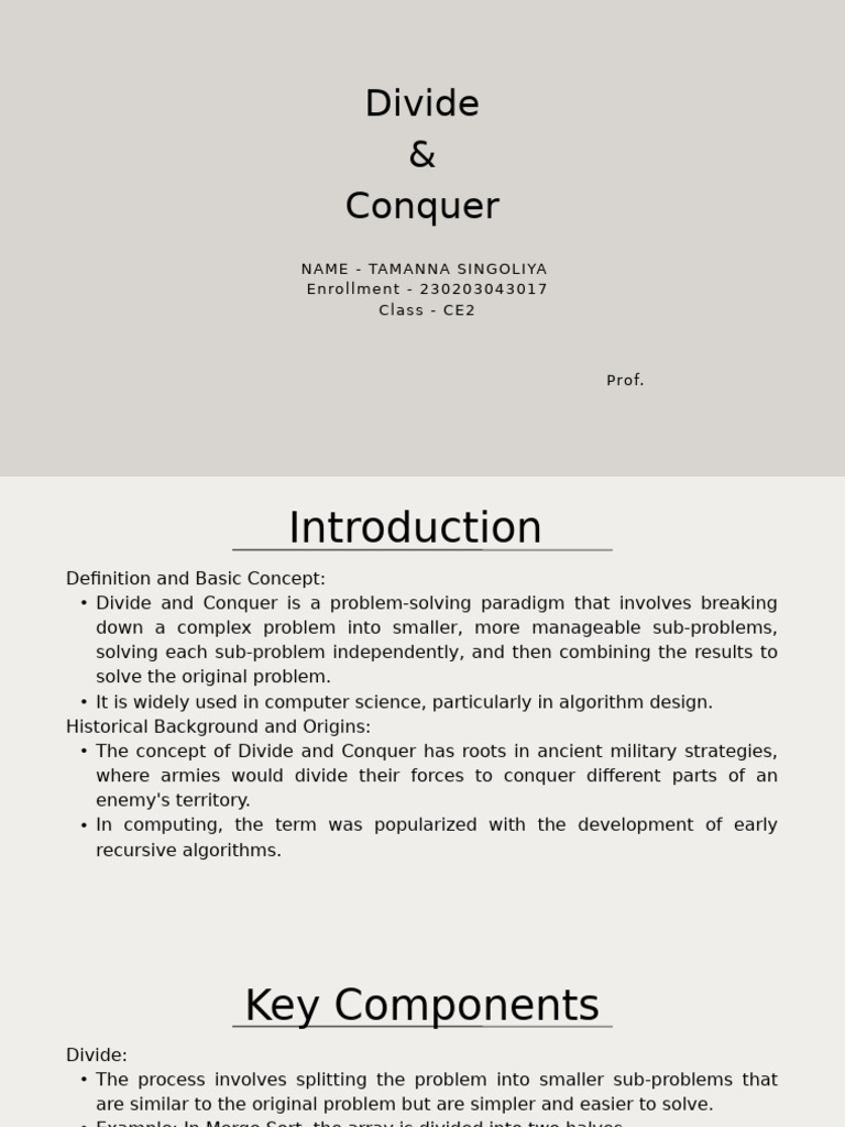Divide and Conquer | PDF