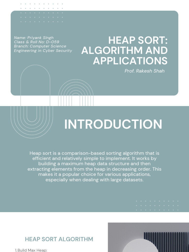 Heap Sort Algorithm and Applications | PDF Heap Sort Algorithm and Applications | PDF