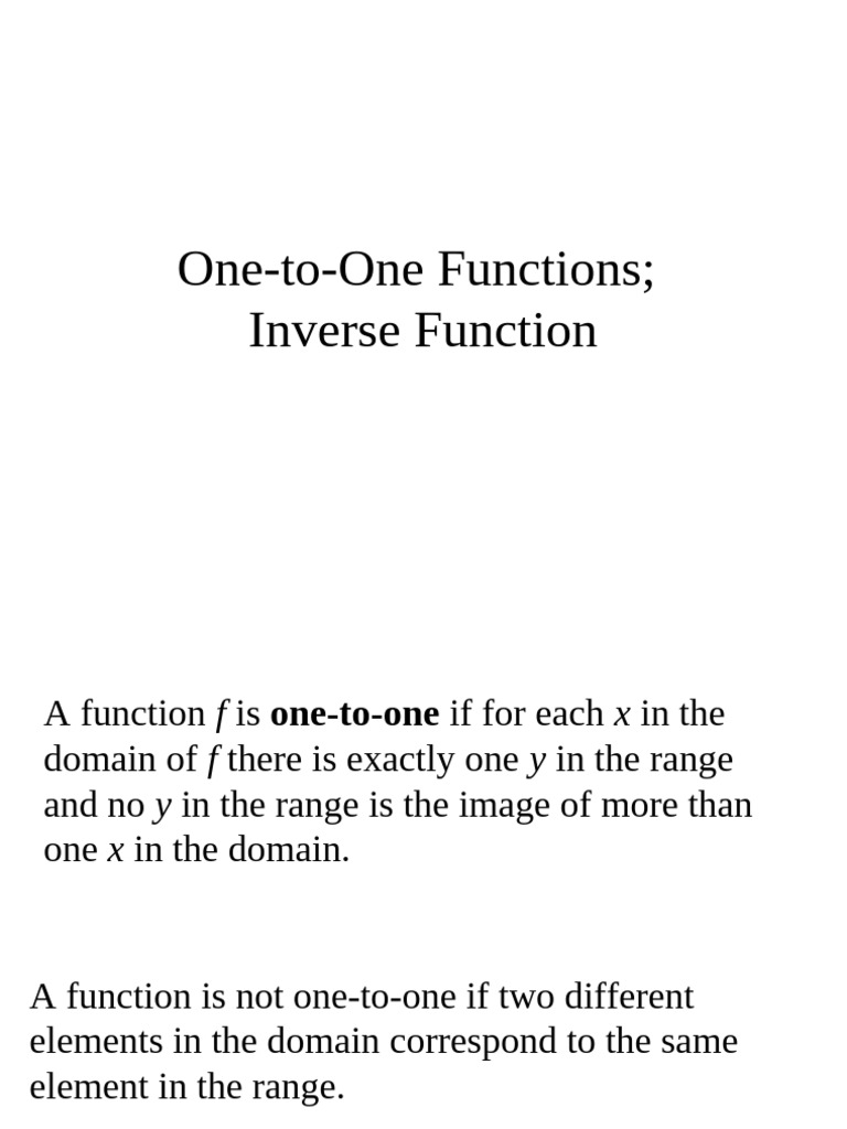 GenMath Q1 W4 One To One and Inverse Functions | PDF