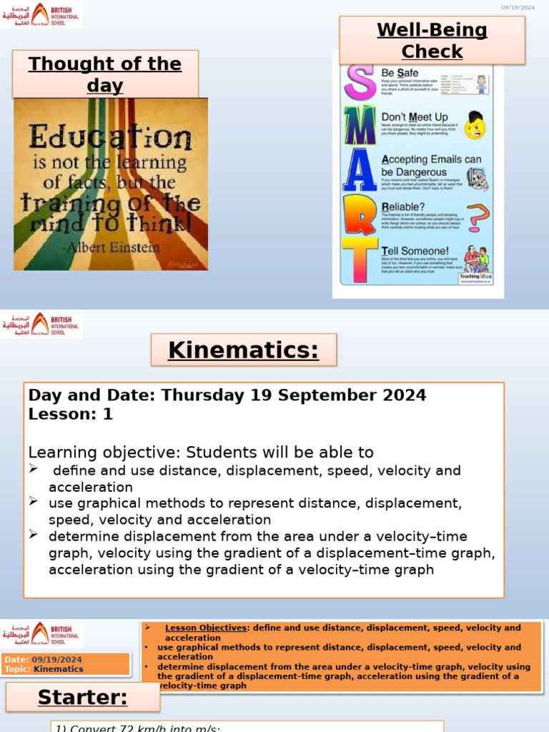 Gr-11 - Physics - Lesson 1 - Kinematics and Motion Graph | PDF