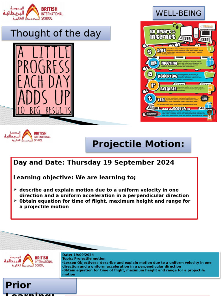 Gr-11 - Physics - Lesson 4 - Projectile Motion | PDF