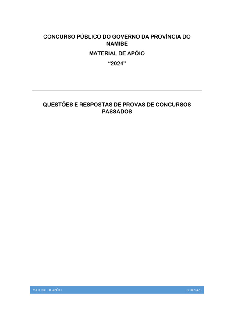 Provas Passadas NAMIBE | PDF