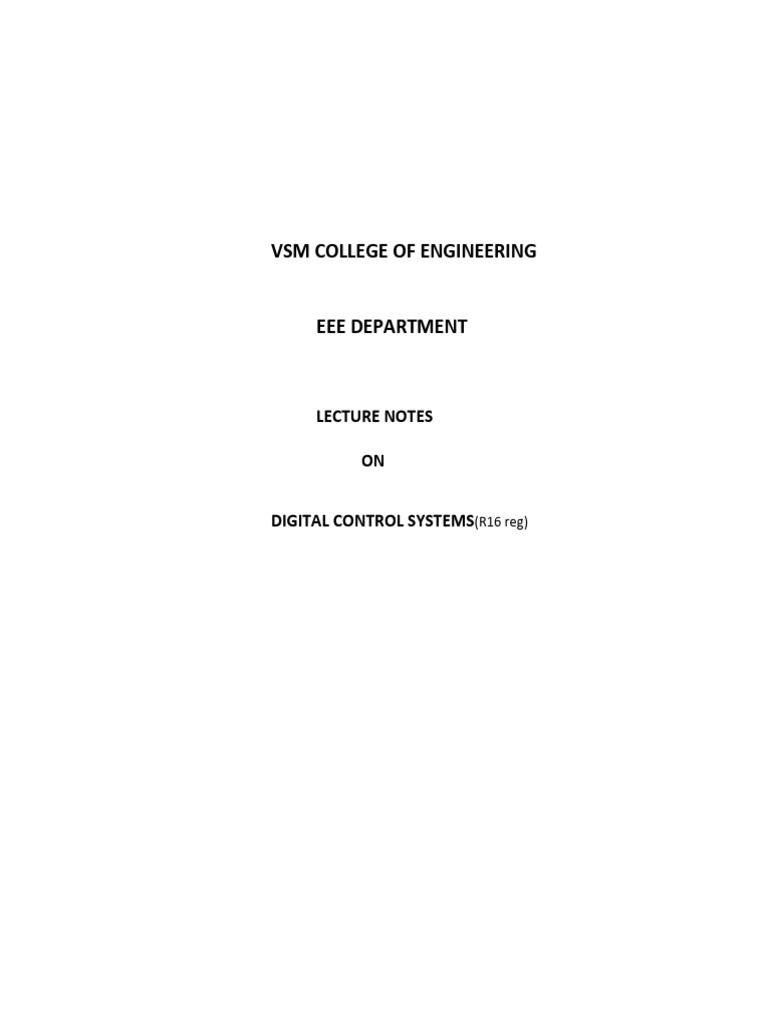 VSM College of Engineering: Lecture Notes ON | PDF