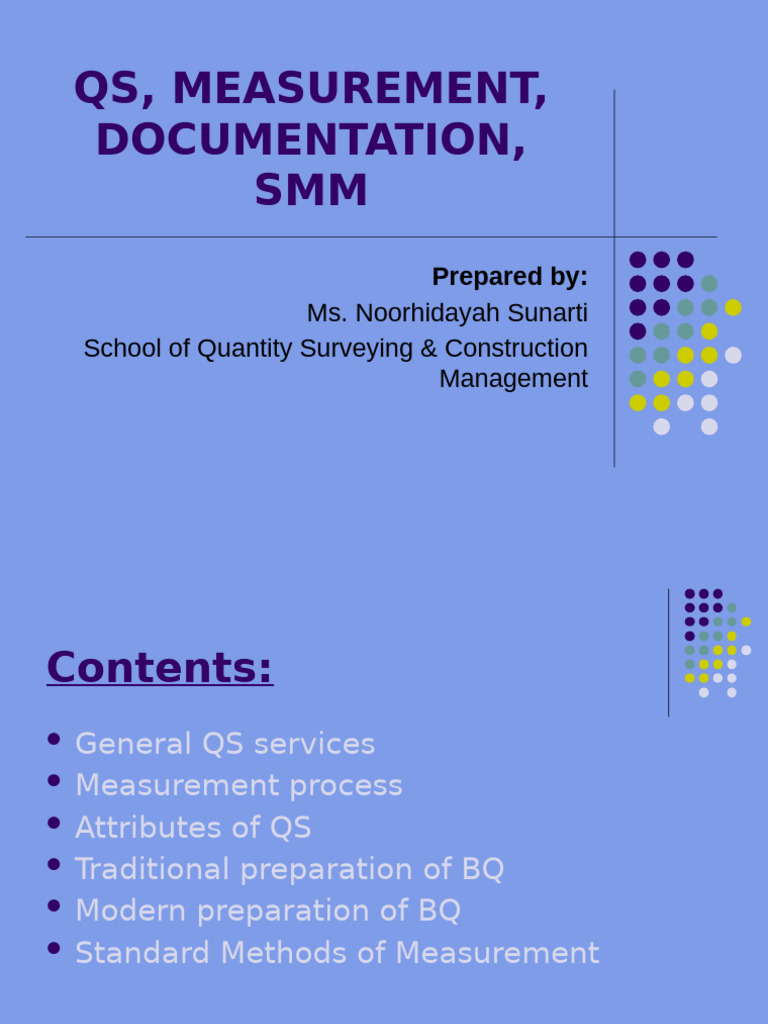 QS Taking Off Measurement | PDF | Specification (Technical Standard ...