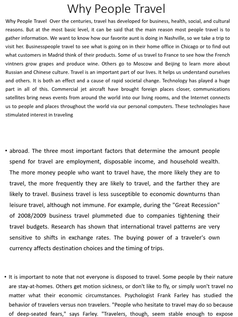 Why People Travel | PDF