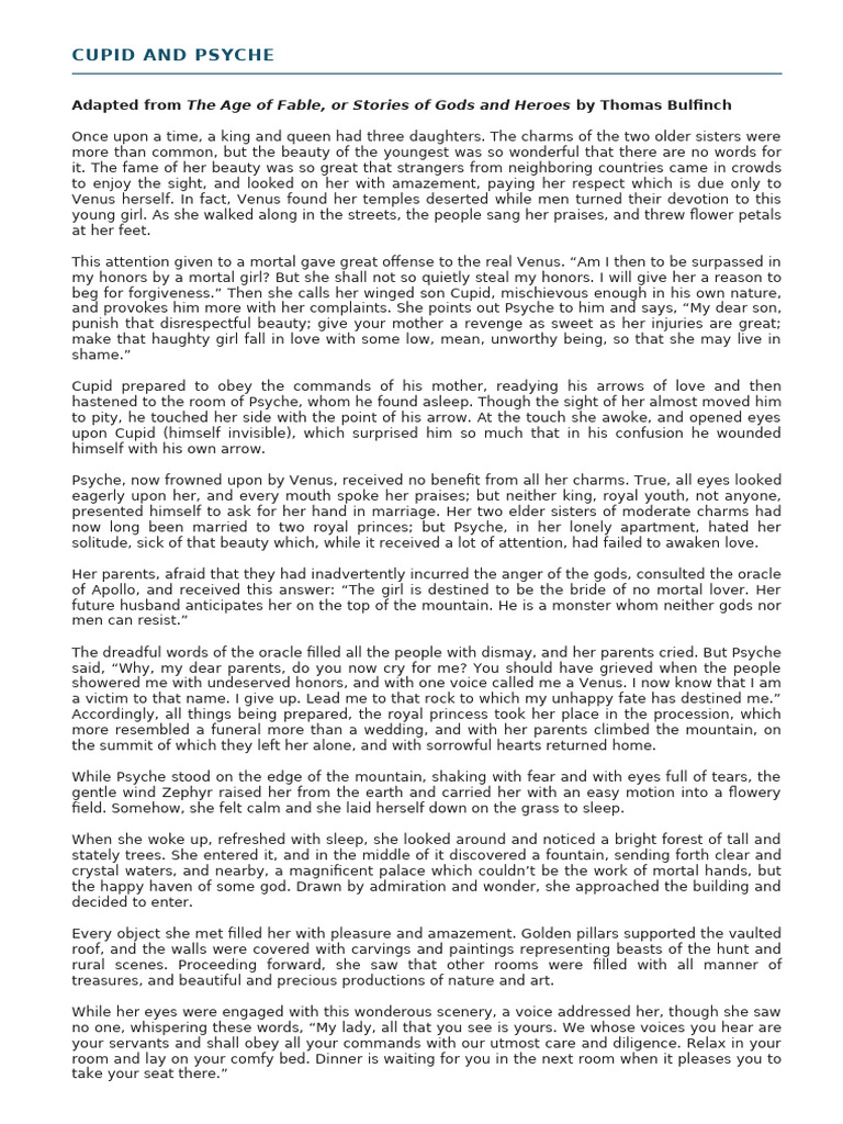 CUPID AND PSYCHE | PDF