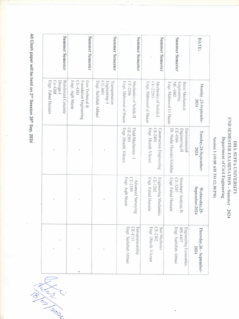 End Semester Examination Timetable Summer,2024 | PDF End Semester Examination Timetable Summer,2024 | PDF