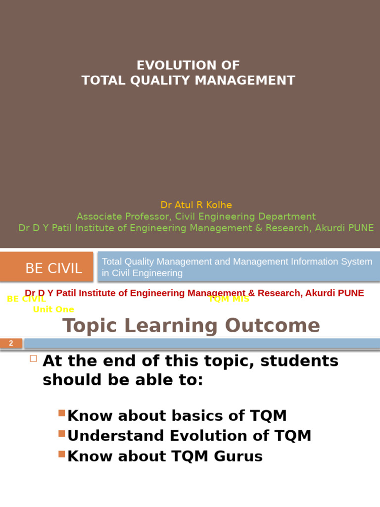 Evolution of TQM | PDF | Quality Assurance | Business
