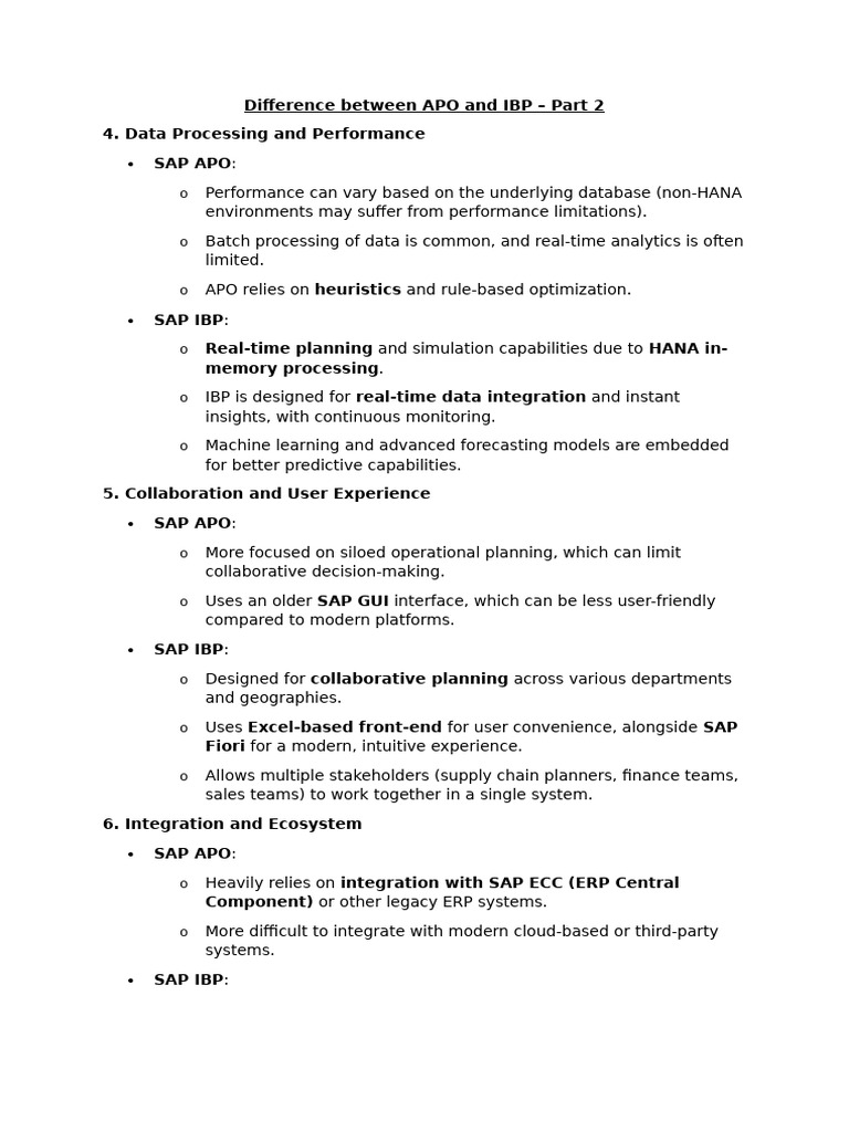 Difference Between APO and IBP - Part 2 | PDF | Cloud Computing | Computers