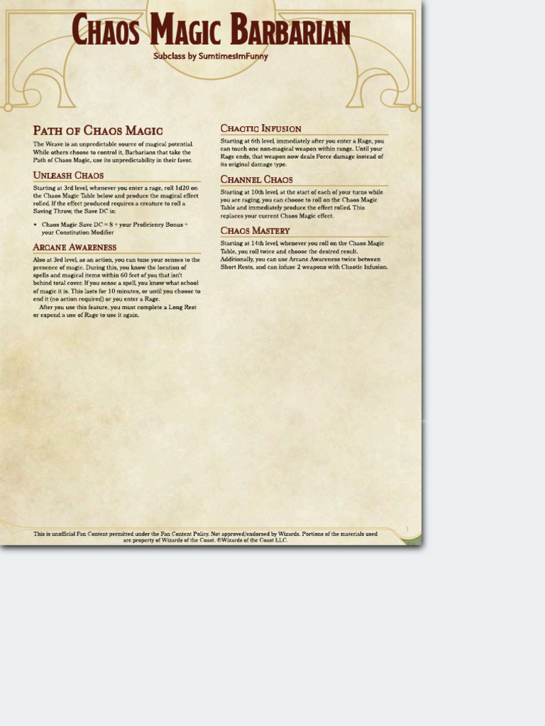 Wild Magic Barb | PDF