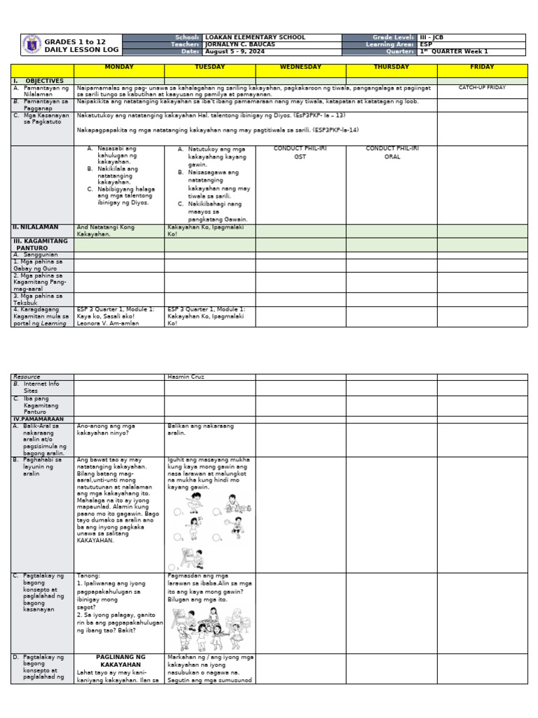 DLL Esp Q1W1 Edited | PDF