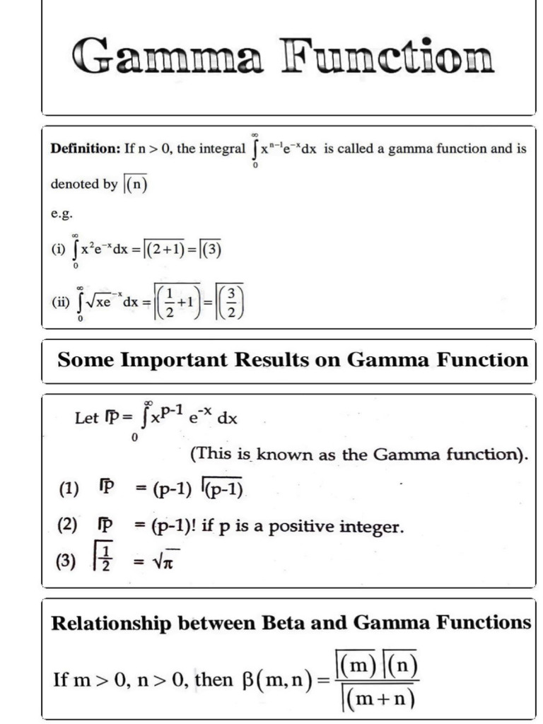 Gamma Function | PDF