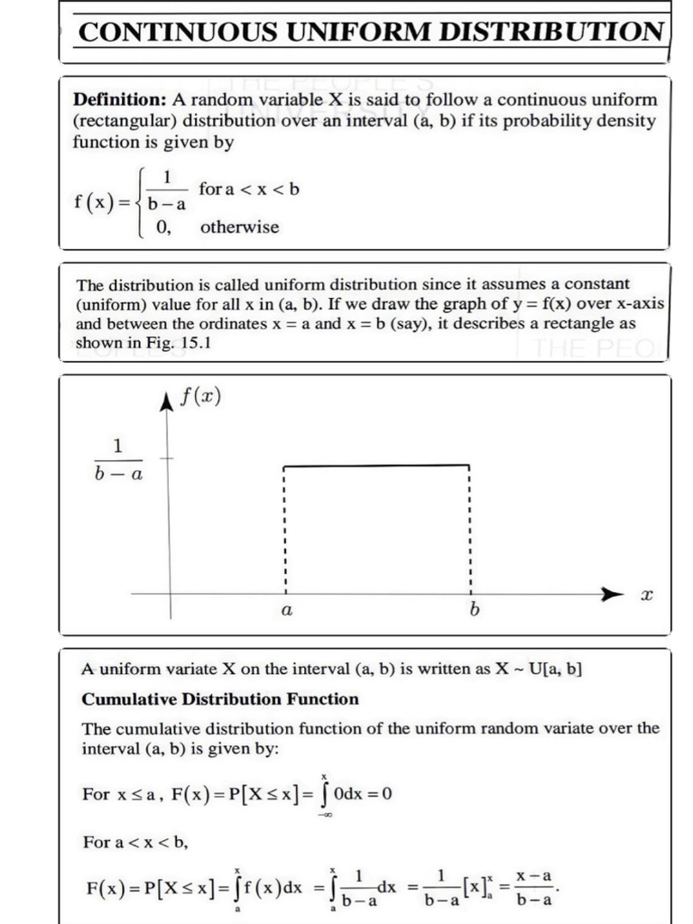 Continous Uniform Distribution | PDF