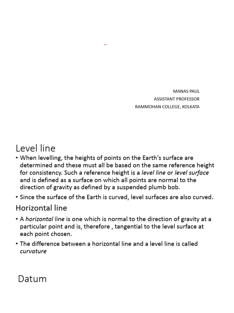 GEO-A-CC-2-04-TH - Basic Concepts of Surveying - Dumpy Level | PDF