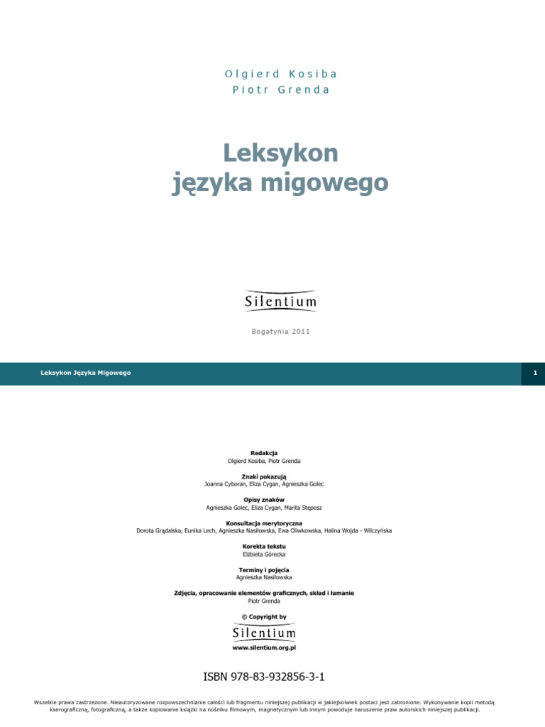 Leksykon Jezyka Migowego | PDF